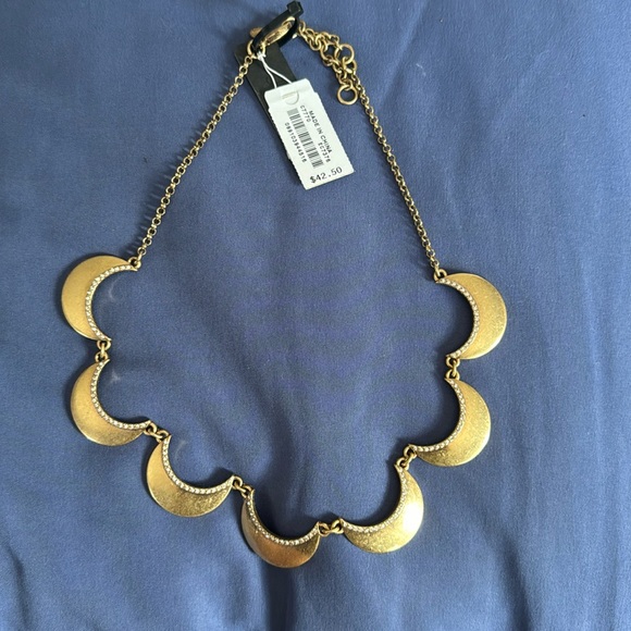 J. Crew | Jewelry | Crew Gold Tone With Crystal Accent Necklace | Poshmark